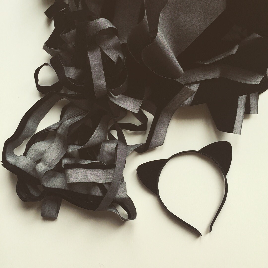 Black Cat Ears // Kitty Ears // Velvet Cat Ears // Cat Ears Headband ...