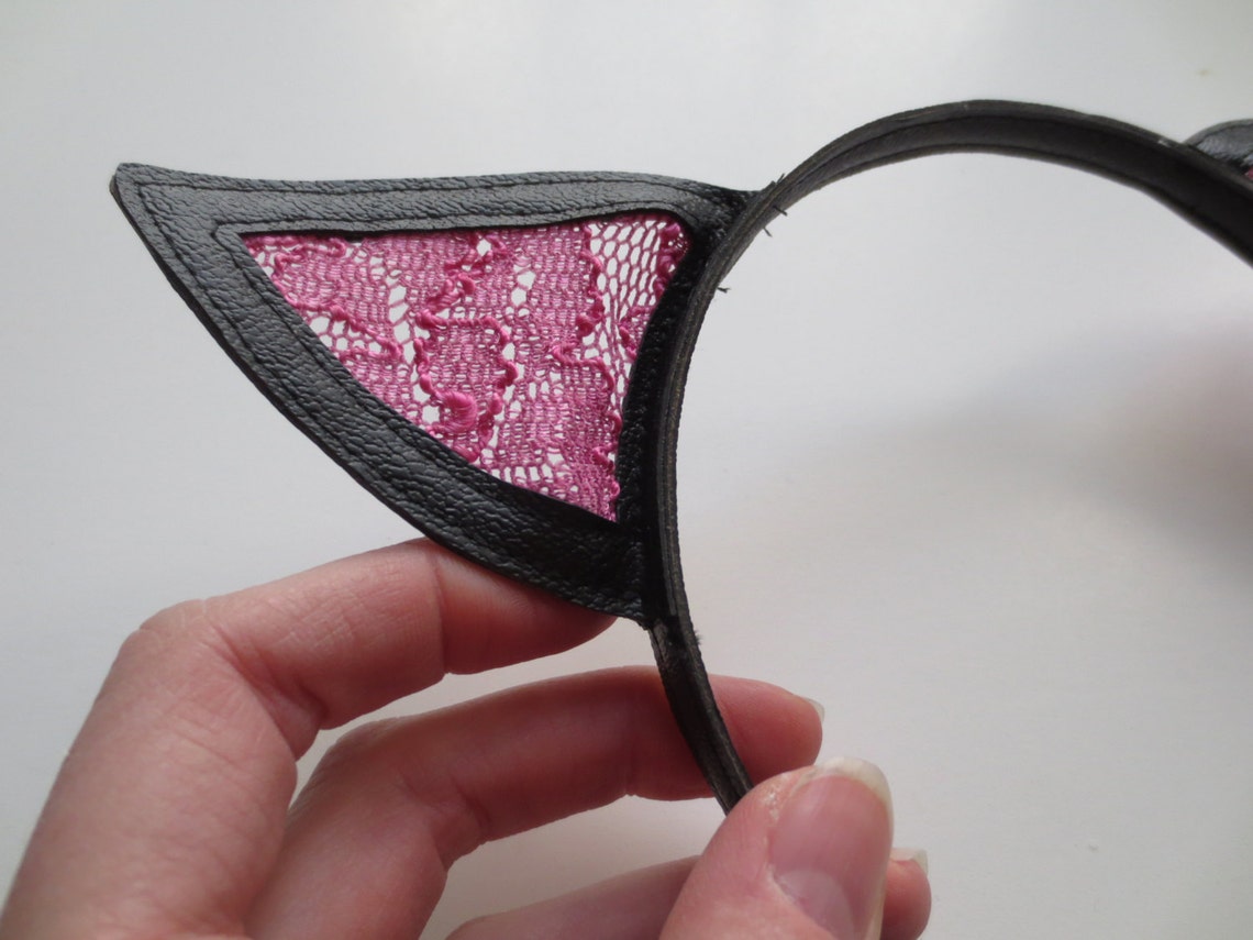 Black Cat Ears Headband // Lace Cat Ears // Kitten Ears // | Etsy