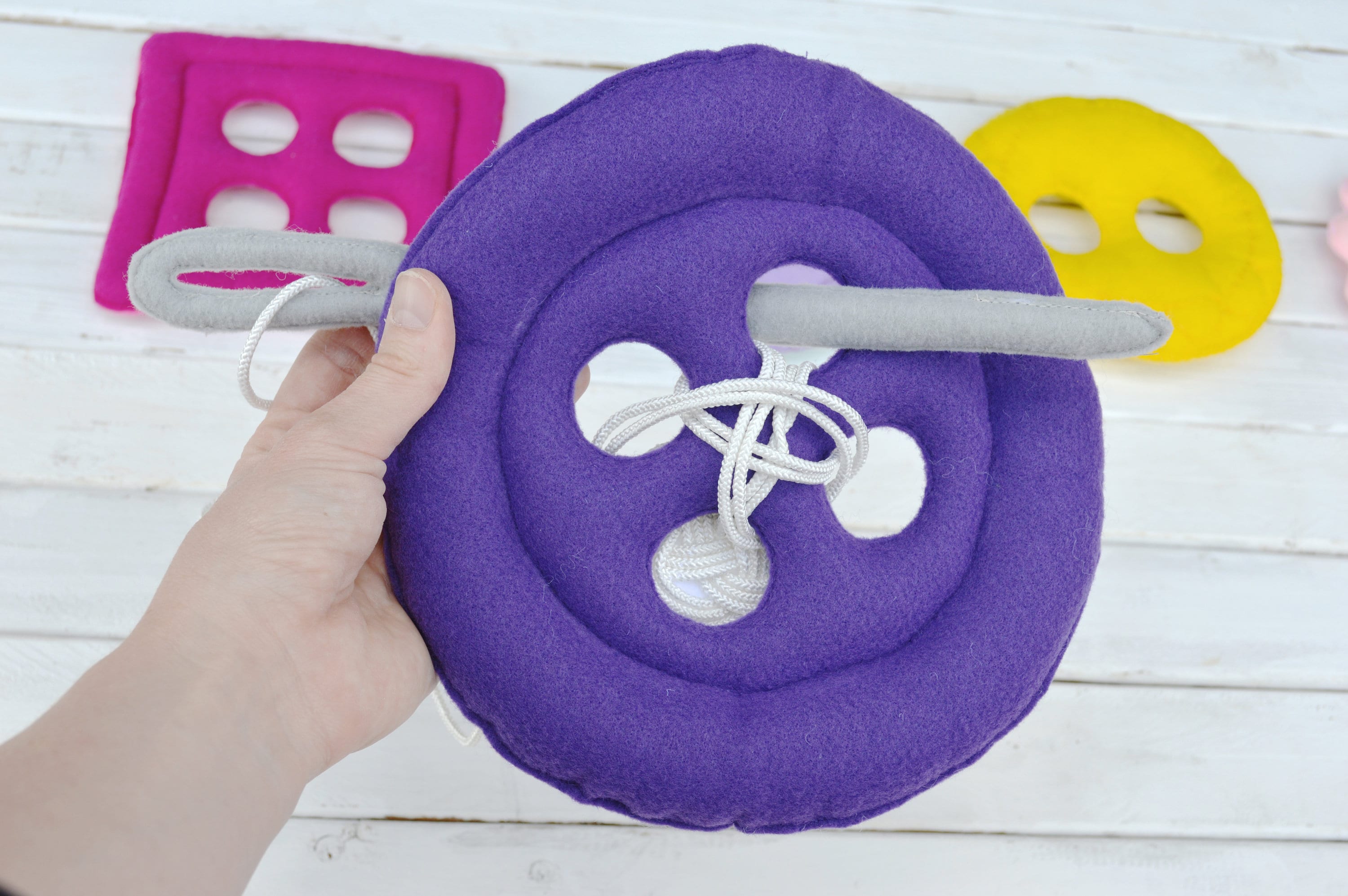 Felt Sewing Toys // Toy Needle and Thread // Toy Buttons // Learn to ...