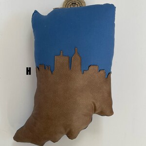 Indiana Decor // Indianapolis Skyline Silhouette Pillow // State Shaped ...