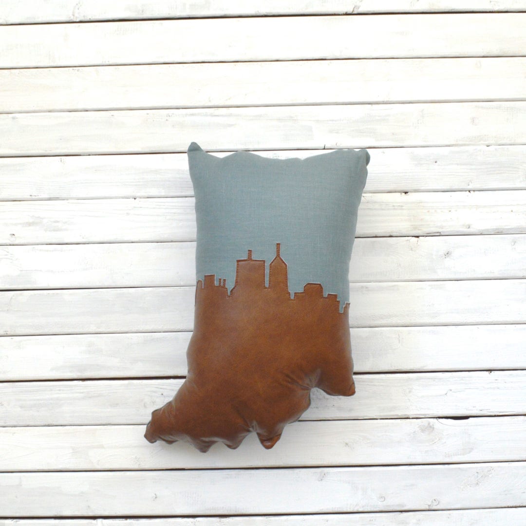 Indiana Decor // Indianapolis Skyline Silhouette Pillow // State Shaped ...