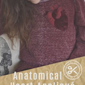 Anatomical Heart Sewing Pattern // Human Heart Applique // DIY Heart Anatomy // Halloween Sewing ...