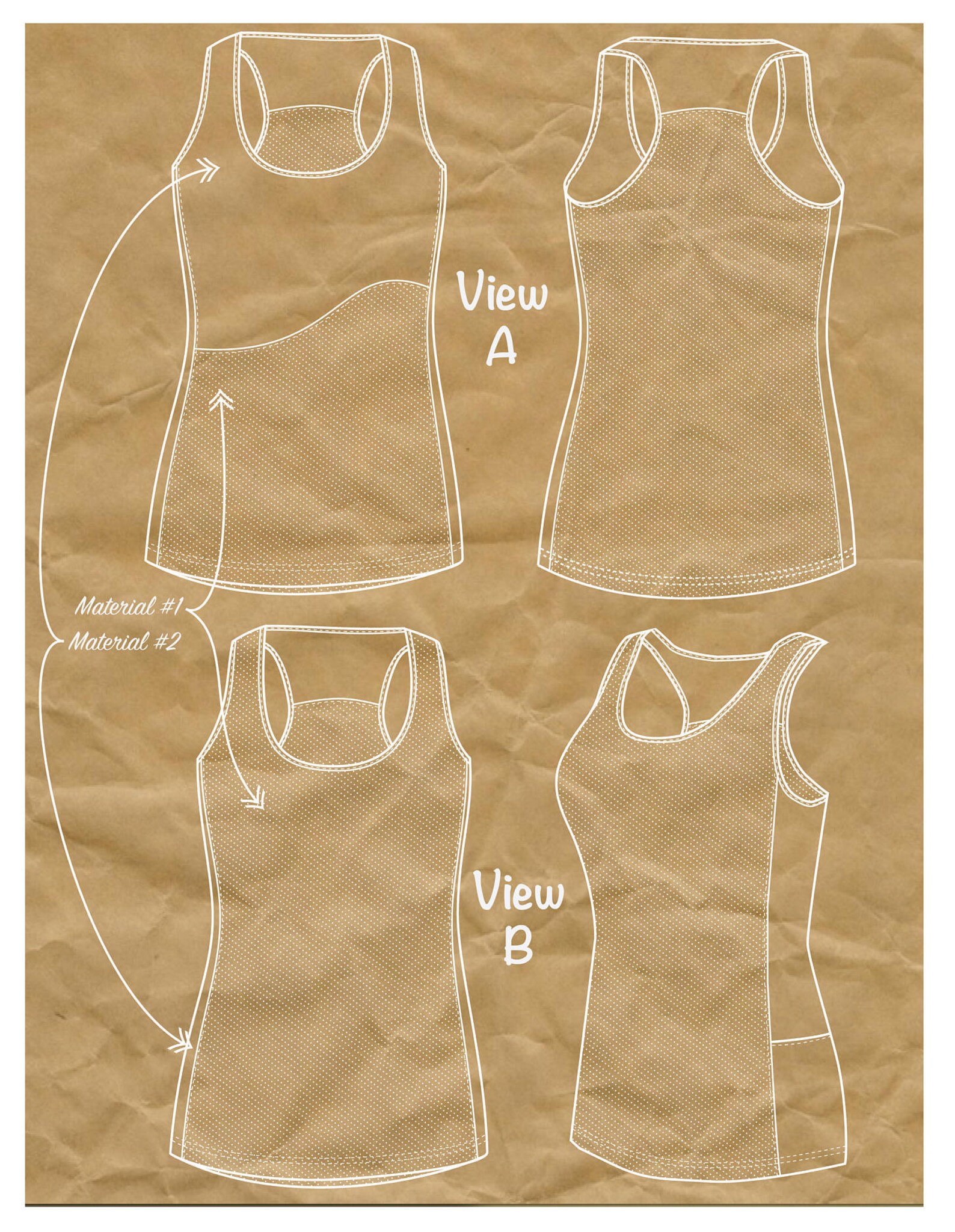 Workout Top Sewing Pattern for Women // the Madi // Running Top Singlet ...