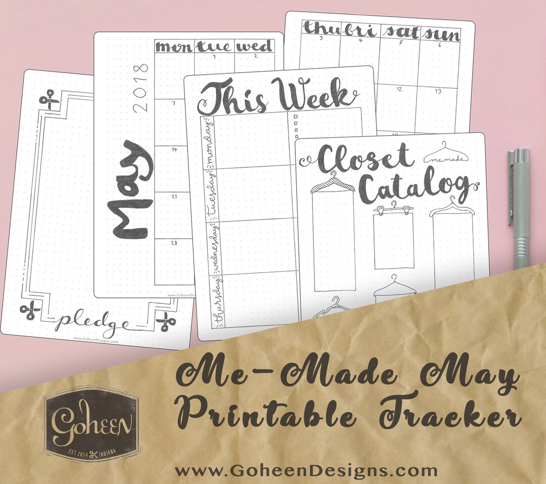 Me Made May Printable Tracker // Mmmay // Mmmay2018 // Me-made-may ...
