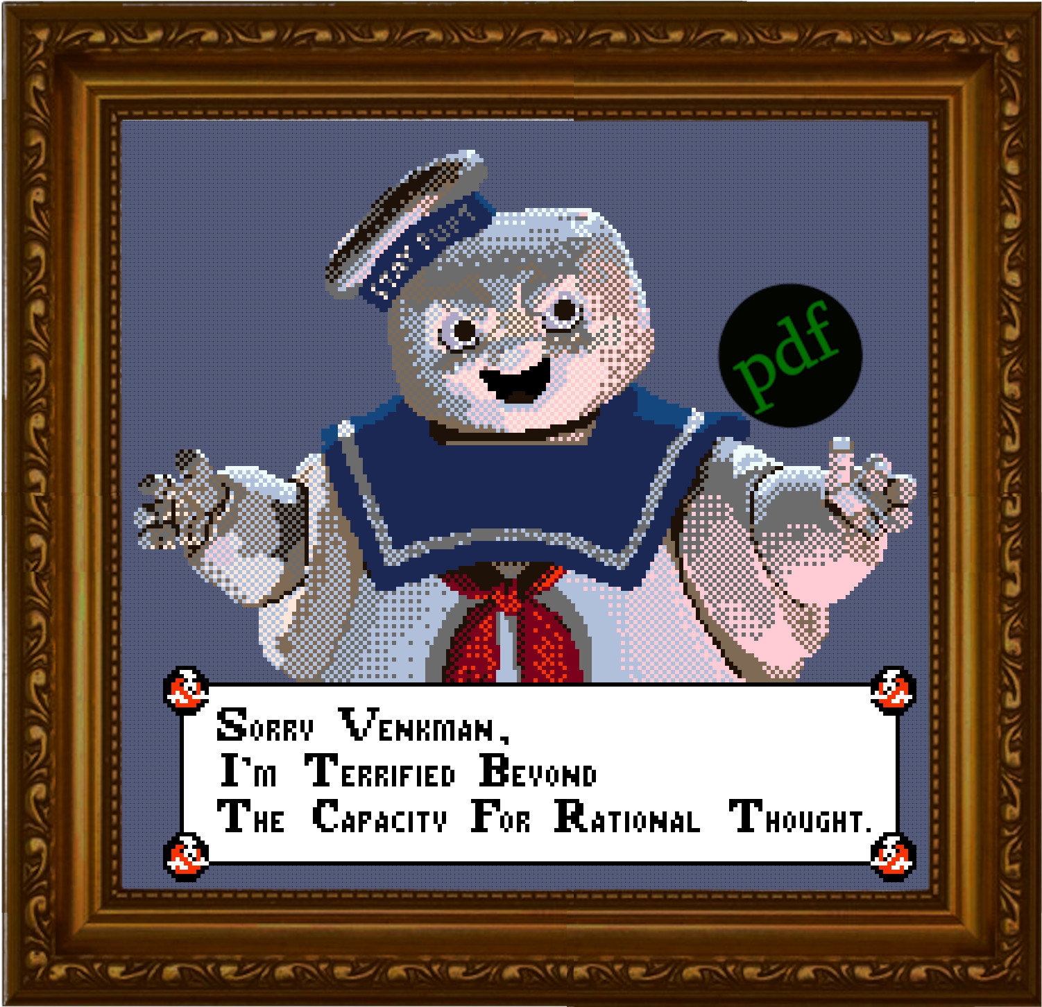 Ghostbusters 1984, Stay Puft Marshmallow Man , Pixelstitch Cross Stitch ...