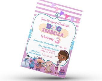 Doc Mcstuffins Birthday Party Invitation - Etsy