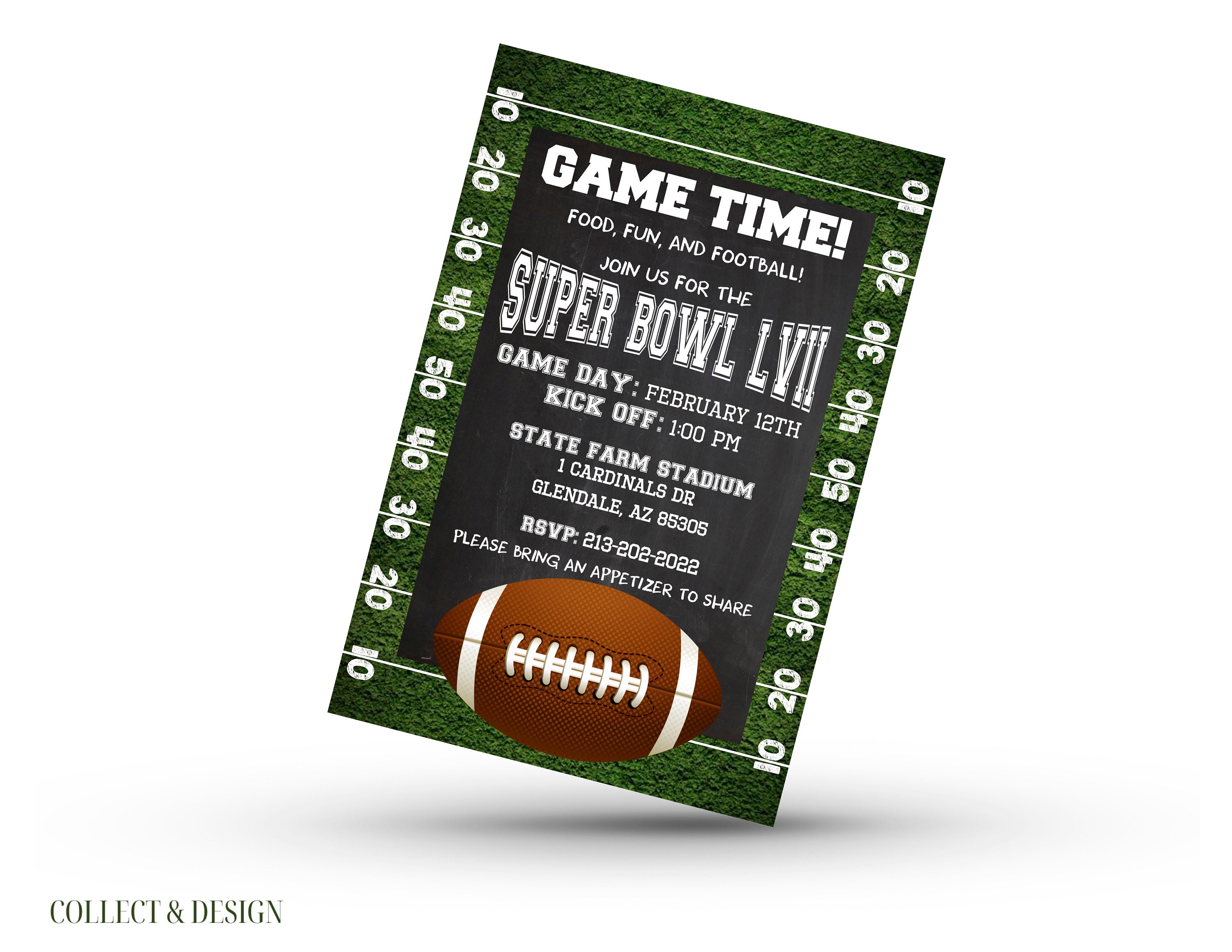 Football Party Invitation Super Bowl Invitation Super Bowl - Etsy