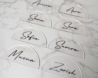 Acrylic Rectangle Name Place Cards Clear Rectangle Seating Name Plates ...