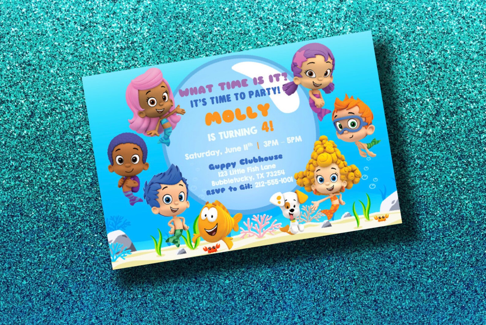 Bubble Guppies Invitation- Bubble Guppies Evite- Bubble Guppies ...