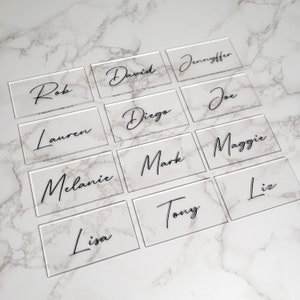 Acrylic Rectangle Name Place Cards - Clear Rectangle Seating Name ...