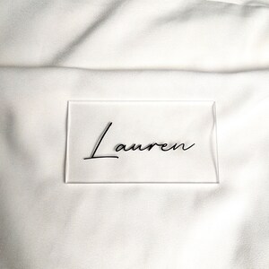 Acrylic Rectangle Name Place Cards - Clear Rectangle Seating Name ...