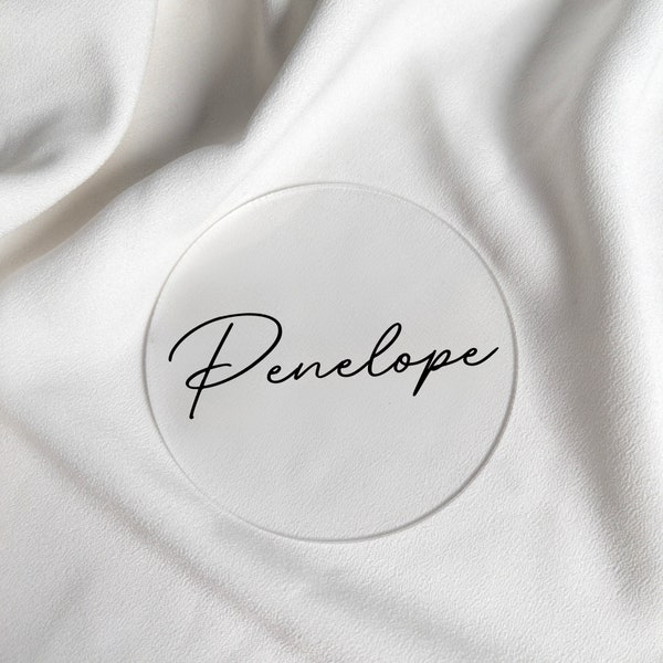 Clear Circle Name Plate - Etsy