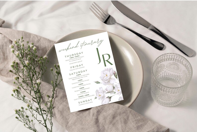 TEMPLATE | Destination Wedding Map Itinerary, Weekend Wedding Itinerary ...