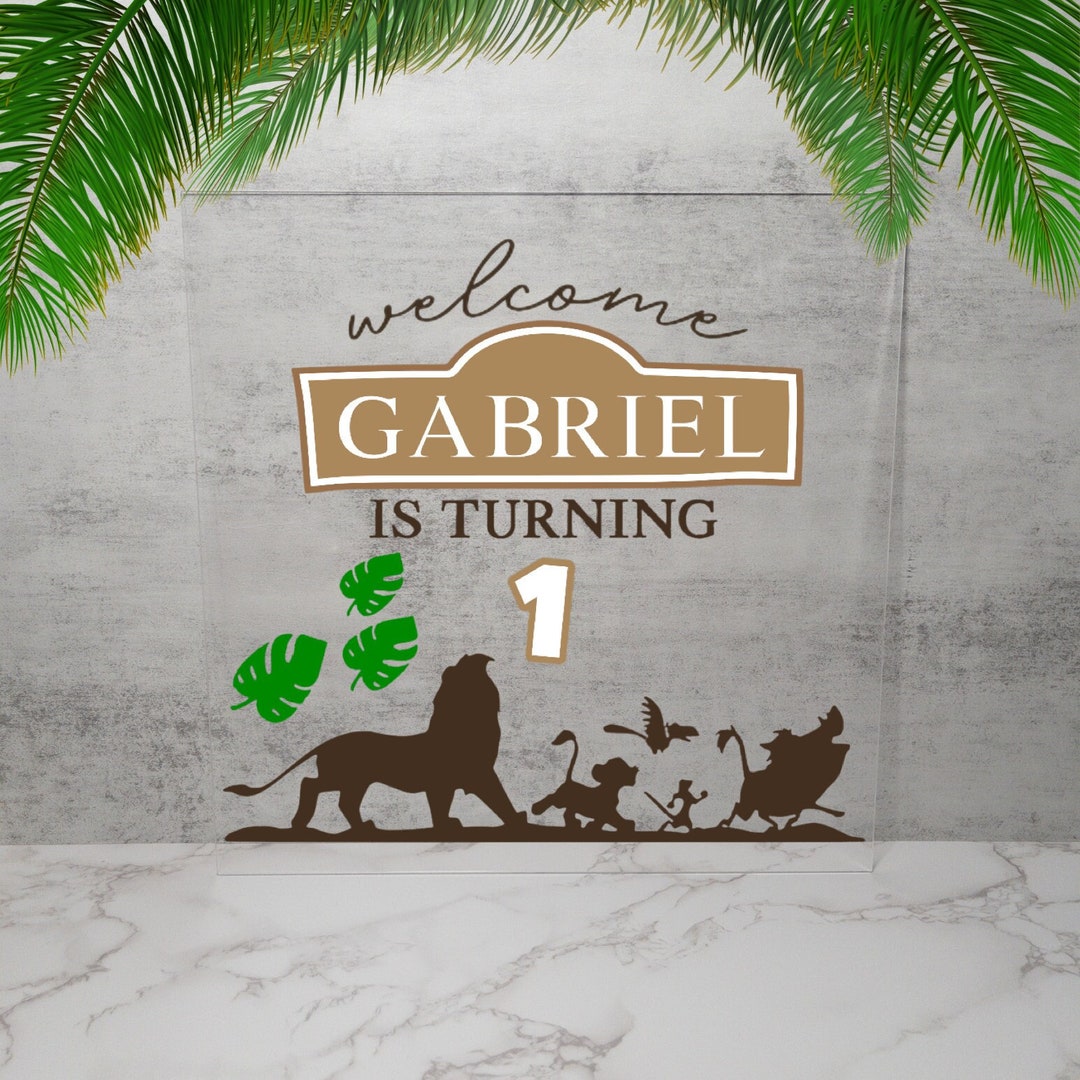 Lion King Acrylic Birthday Sign - Simba Timon Pumbaa Lion King Birthday ...