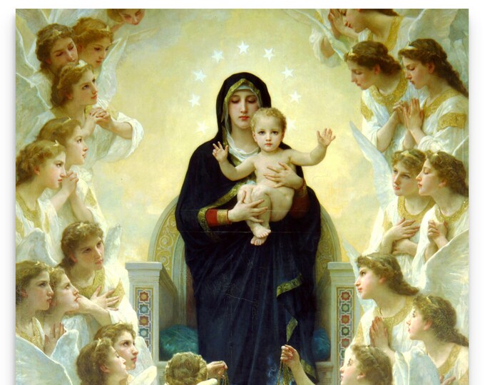 Our Lady Queen of Angels, Canvas Art, Large Wall Decor, Fine Art Prints ...