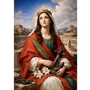 St. Philomena Canvas Wall Art – Catholic Saint Print – Wonderworker ...