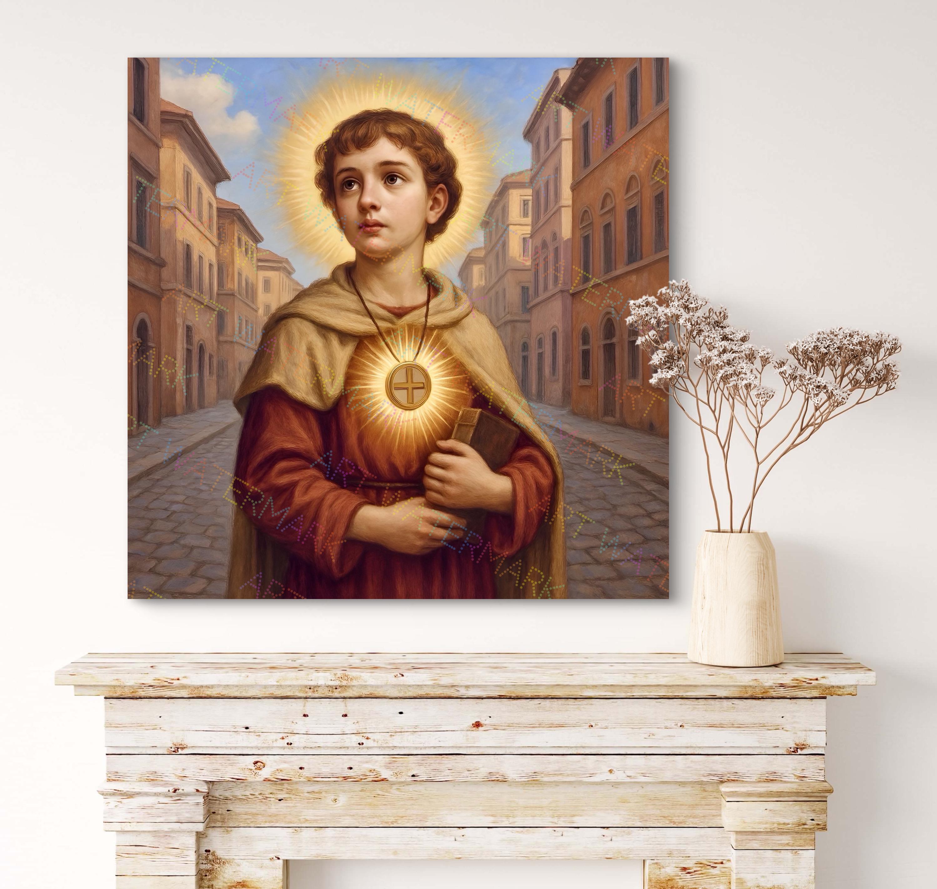 St. Tarcisius Martyr Canvas: Catholic Saint of the Eucharist - Etsy