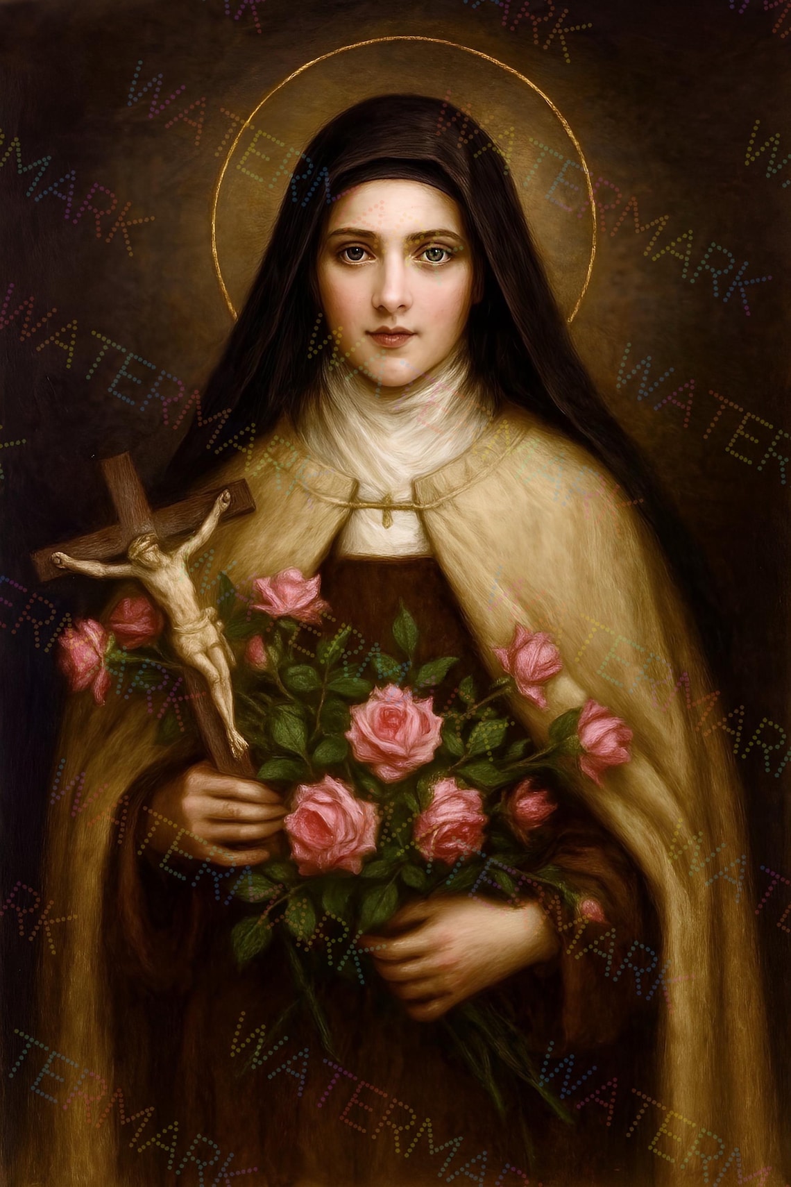Saint Therese of Lisieux Canvas, the Little Flower Picture, Catholic ...