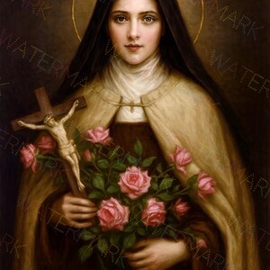Saint Therese of Lisieux Canvas, the Little Flower Picture, Catholic ...