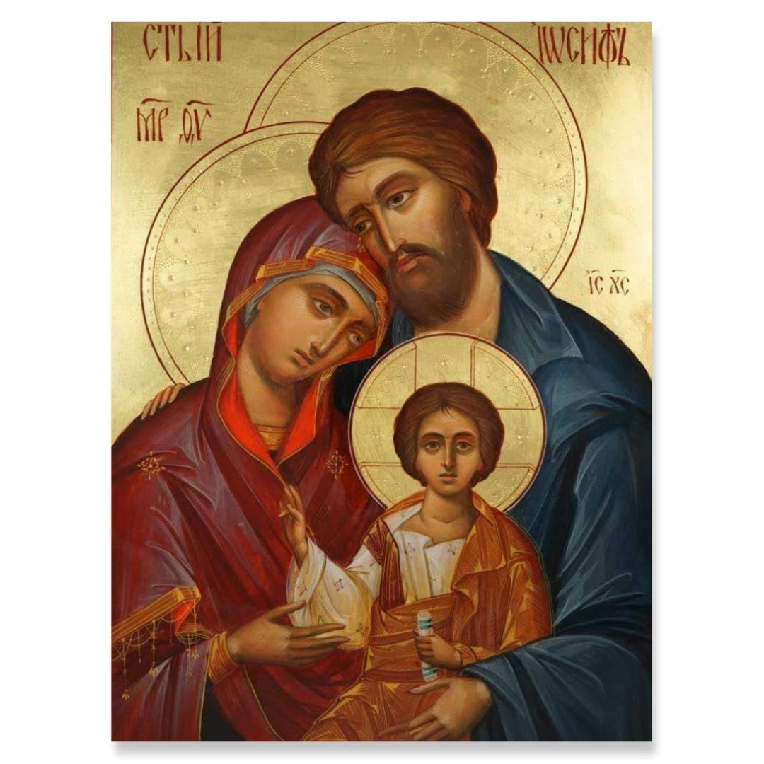 The Holy Family Icon on Canvas, Holy Family Picture, Blessed Virgin ...
