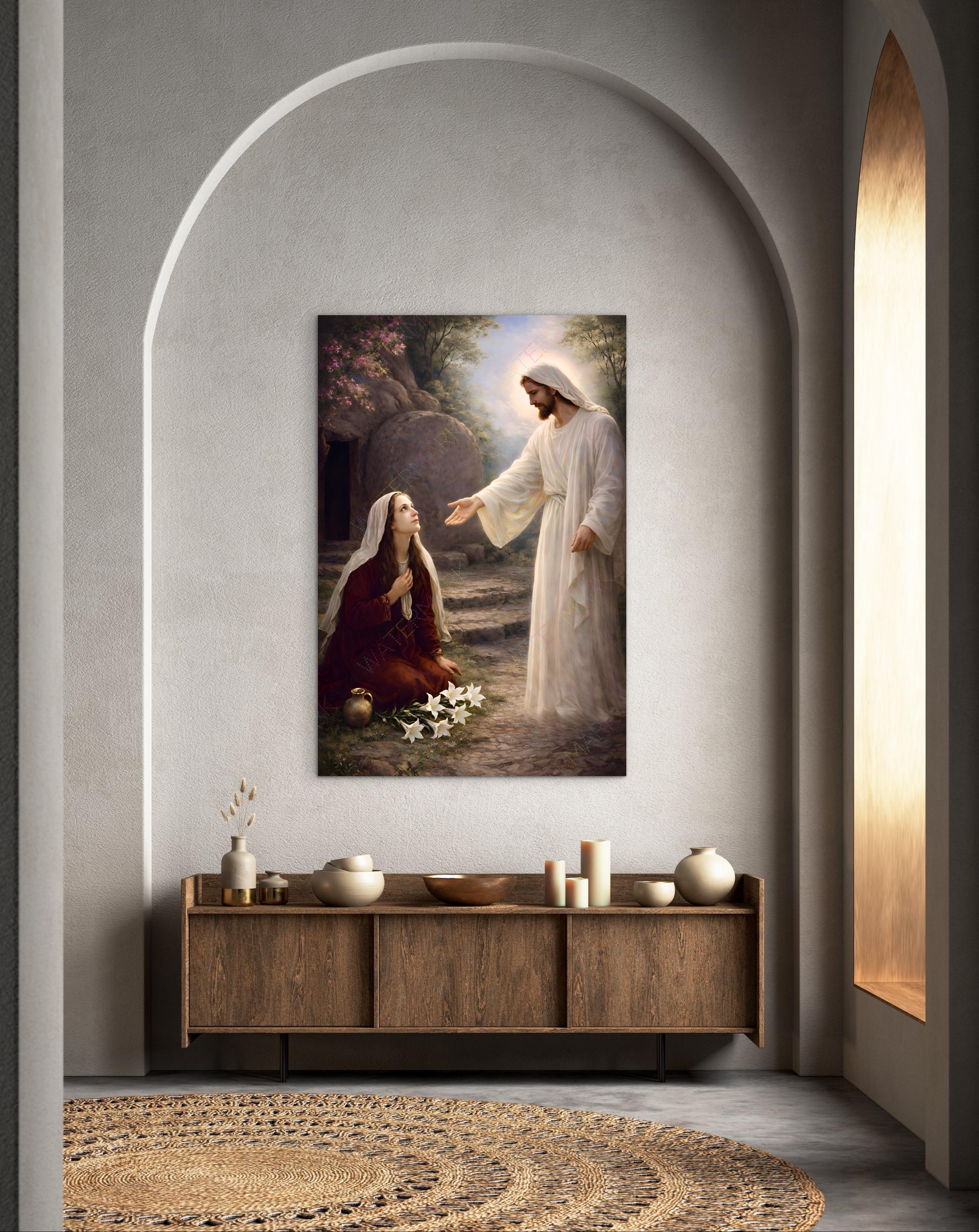 Jesus And St Mary Magdalene Resurrection Canvas Christian Wall Art