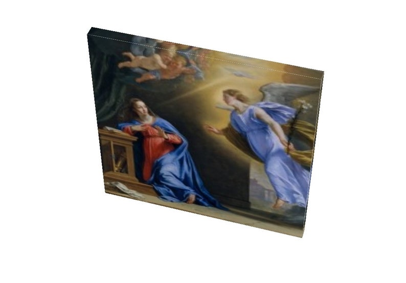 Annunciation Canvas Print: Virgin Mary and Angel Gabriel, Catholic Art ...