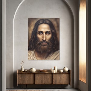 Jesus Christ Canvas Art: Shroud of Turin Reconstruction, Fine Art Print ...