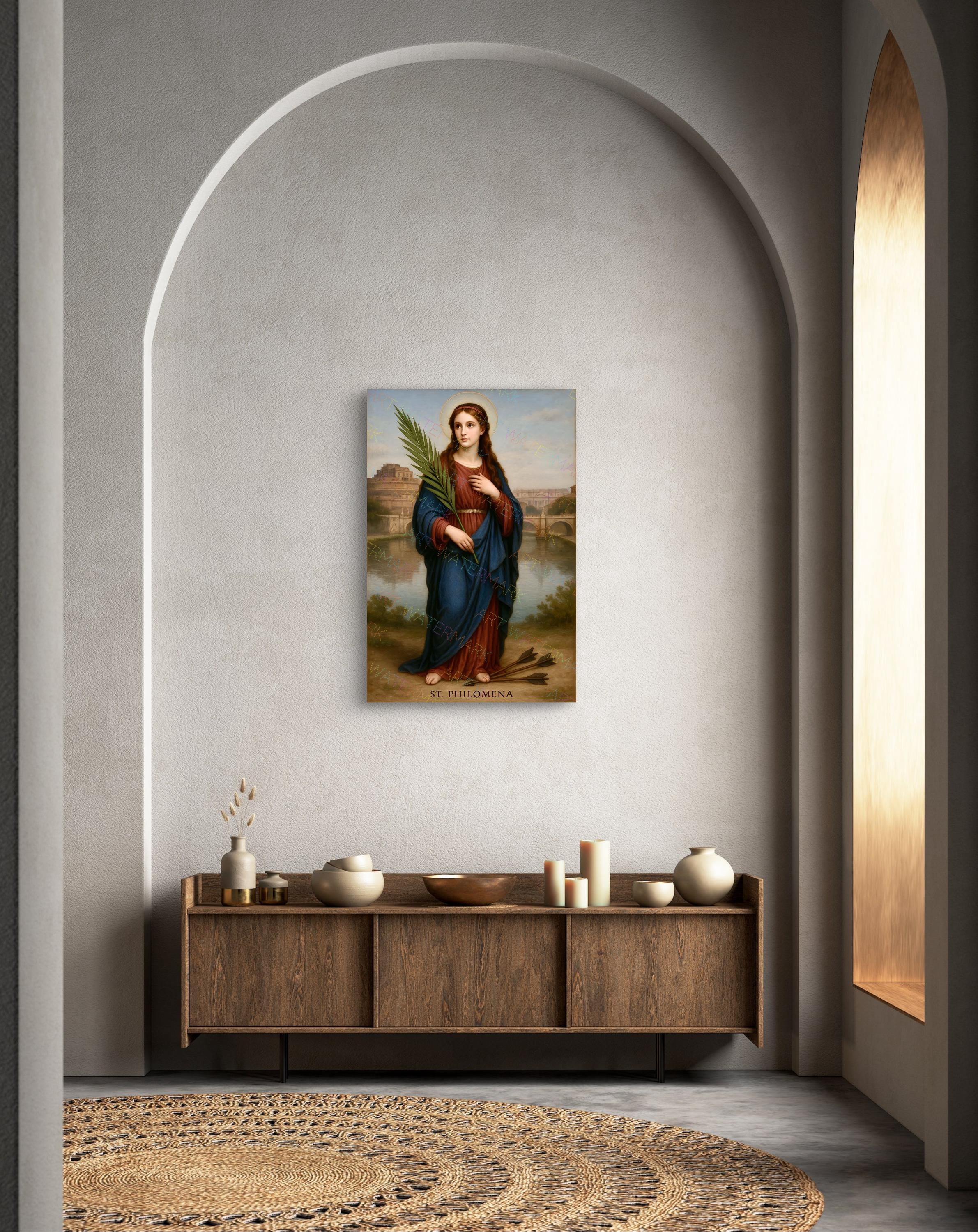 St. Philomena Canvas Wall Art – Catholic Saint Print – Wonderworker ...