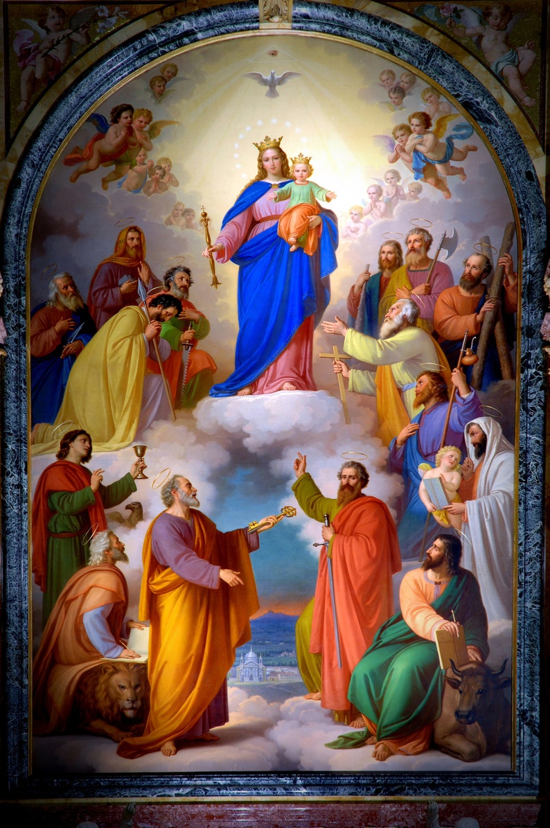 Mary Help of Christians Canvas Marian Art Mary Paintings | Etsy