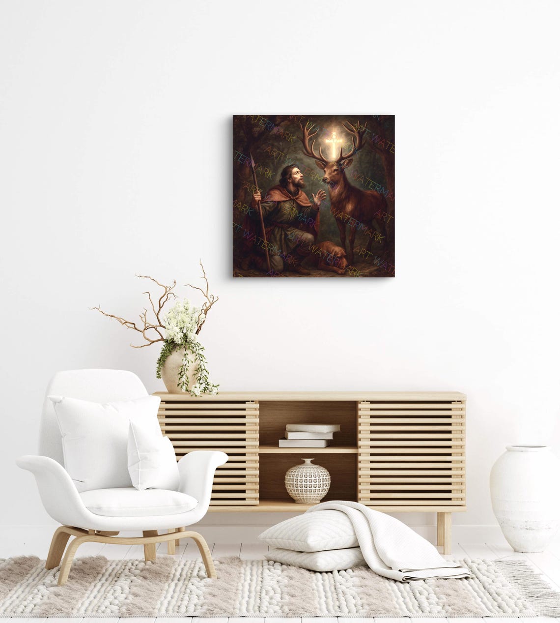 Saint Hubert Canvas Print: Patron Saint of Hunters, Catholic Gift - Etsy