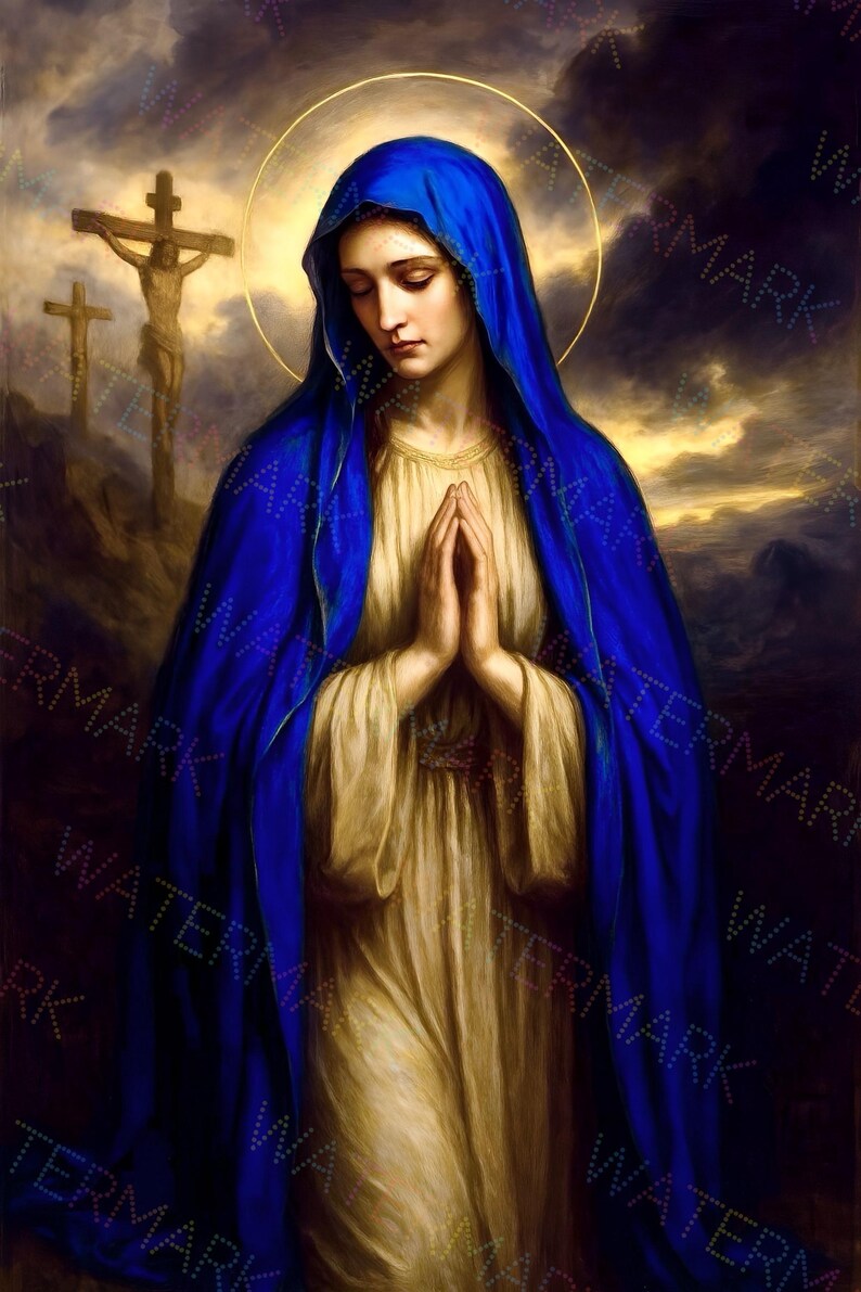 Seven Sorrows of Mary Canvas, Mater Dolorosa Wall Art, Mother of ...