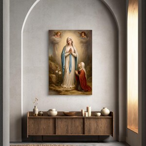 Our Lady of Lourdes | Apparition to St. Bernadette | Picture on Canvas ...