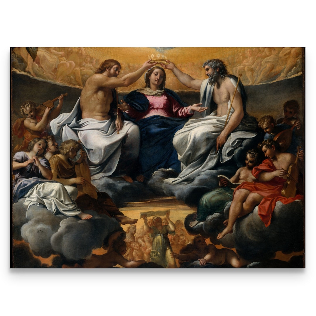Mary Crowned Queen of Heaven & Earth, of Angels and Saints, Catholic ...