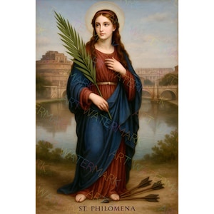 St. Philomena Canvas Wall Art – Catholic Saint Print – Wonderworker ...