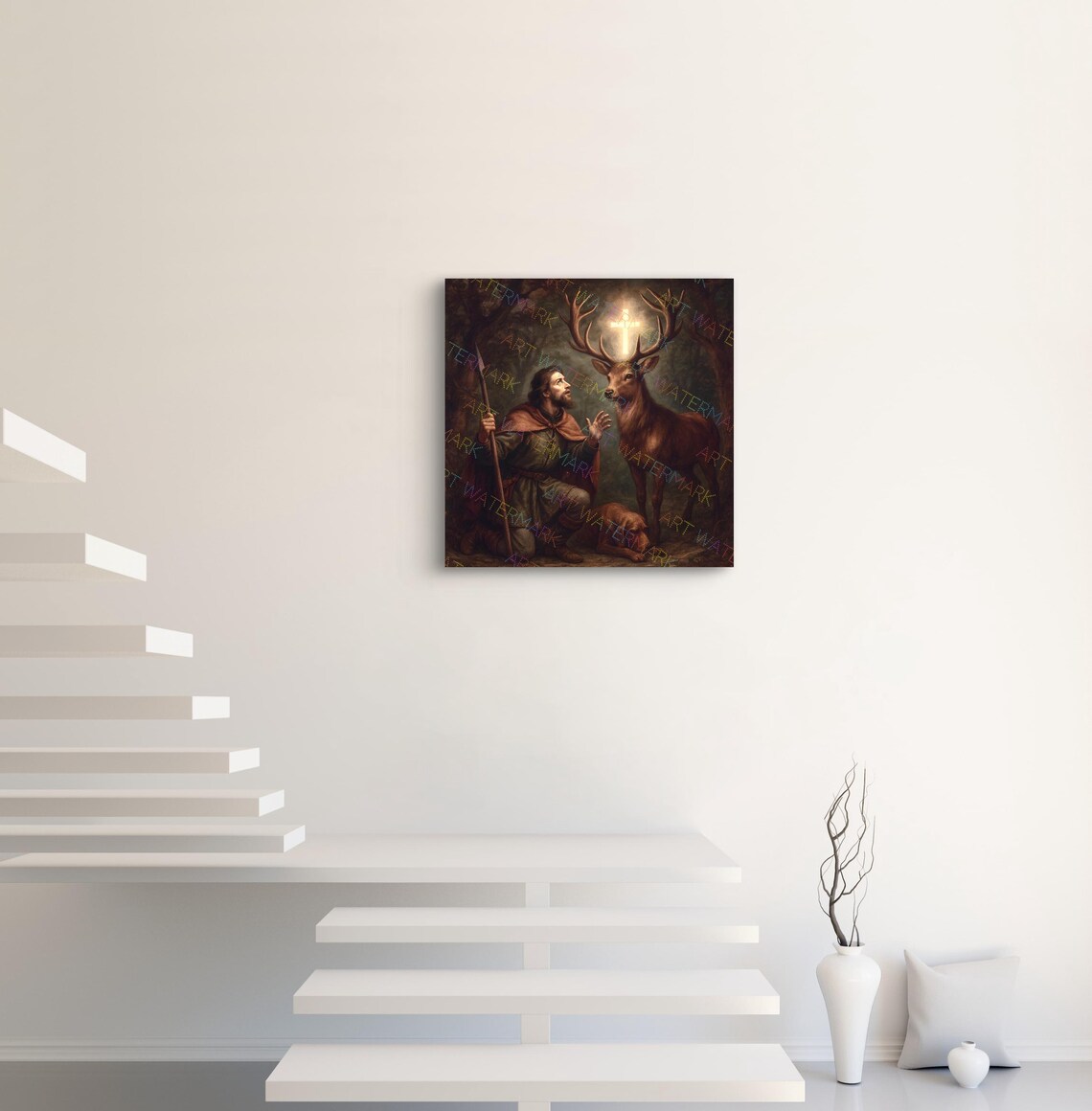 Saint Hubert Canvas Print: Patron Saint of Hunters, Catholic Gift - Etsy