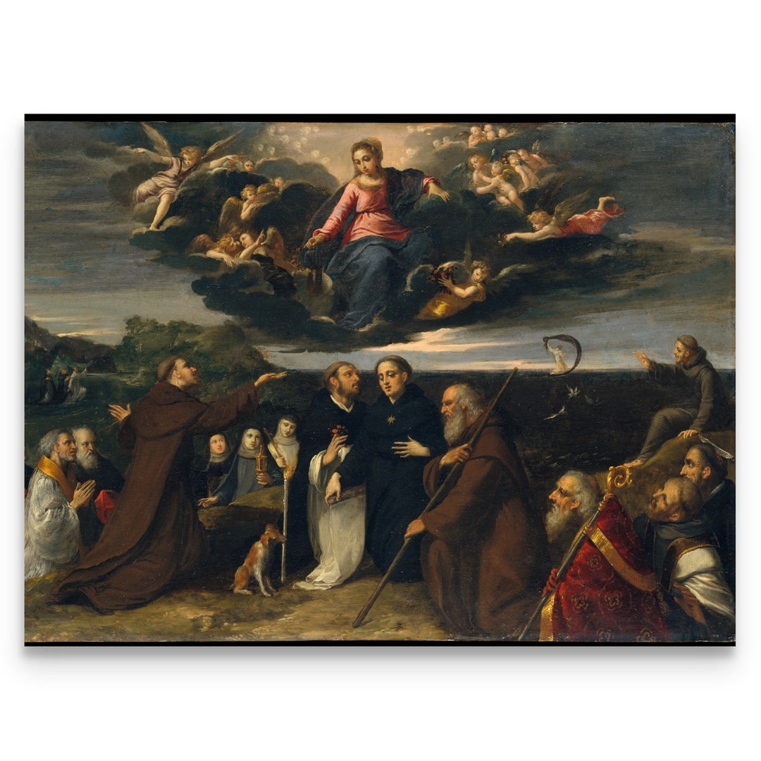 Queen of Angels & Saints, Catholic Art, Virgin Mary Wall Art, Fine Art ...