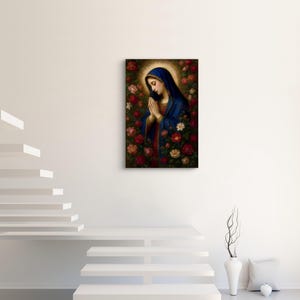 Blessed Virgin Mary Picture on Canvas | Catholic Artwork | Mary Amongst ...