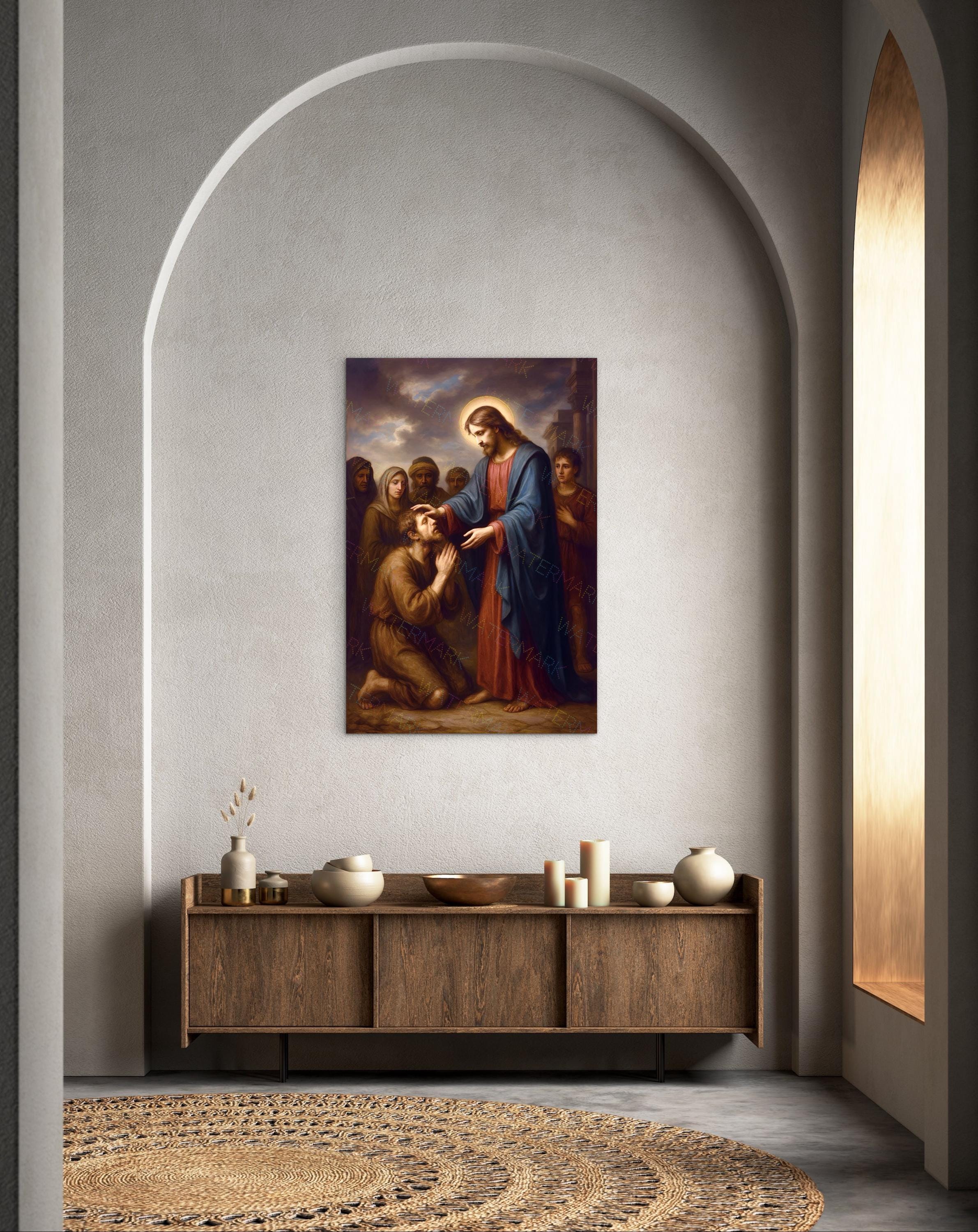 Jesus Healing the Blind Man Digital Download | Biblical Miracle Art ...
