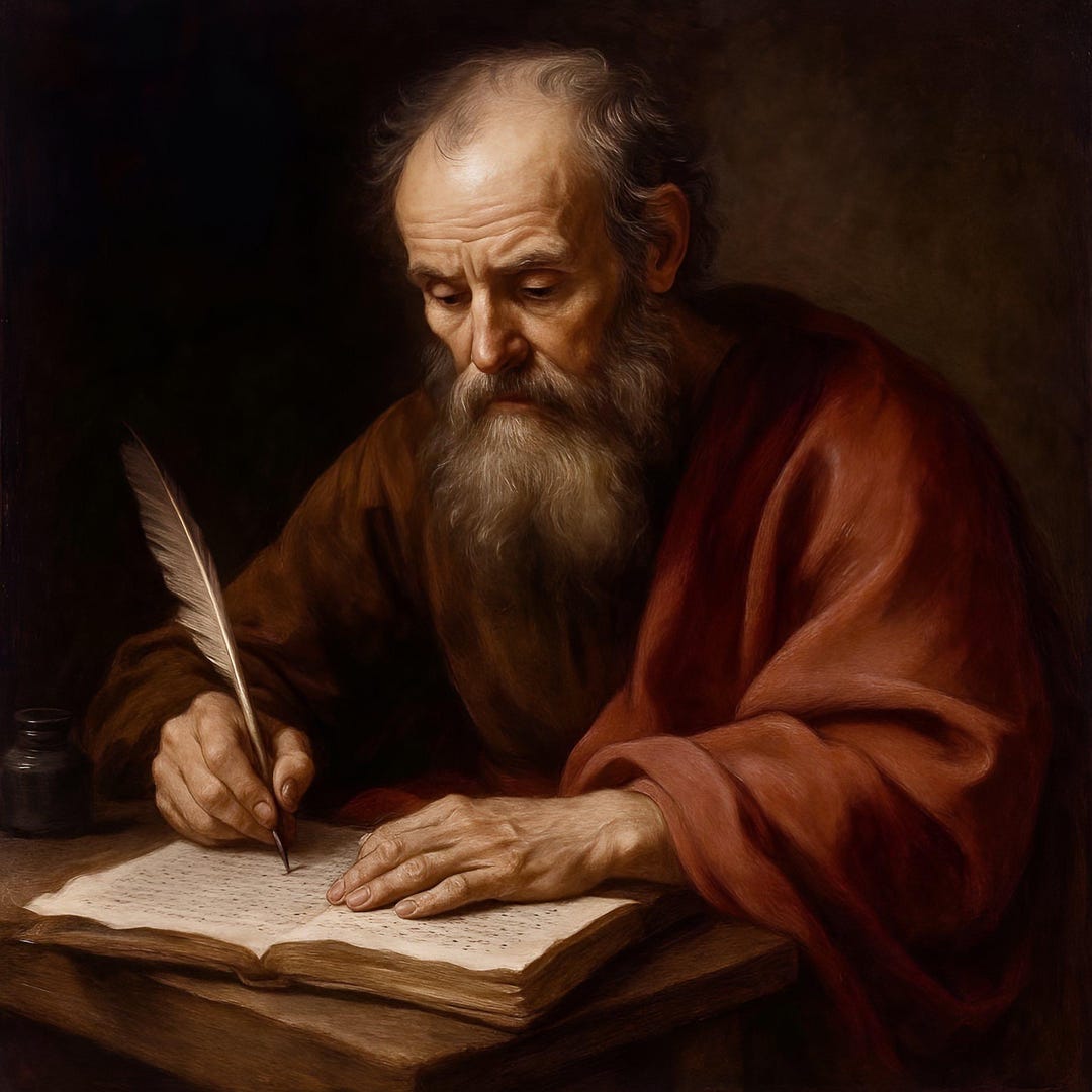 St. Paul the Apostle Canvas Art | Writing Epistle | Saint Pictures ...