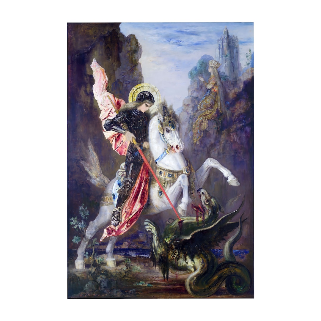 St. George Canvas Art: Dragon Slayer Home Decor - Etsy