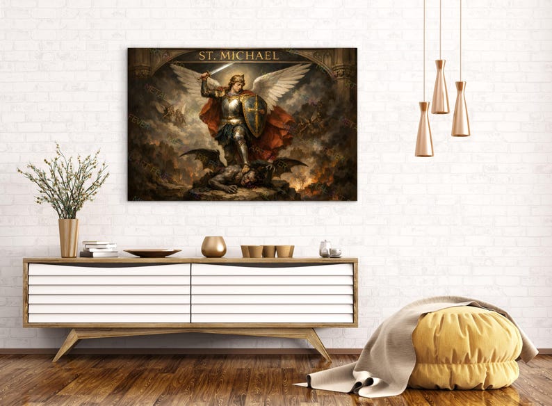 St. Michael the Archangel Canvas Painting | Catholic Wall Art ...