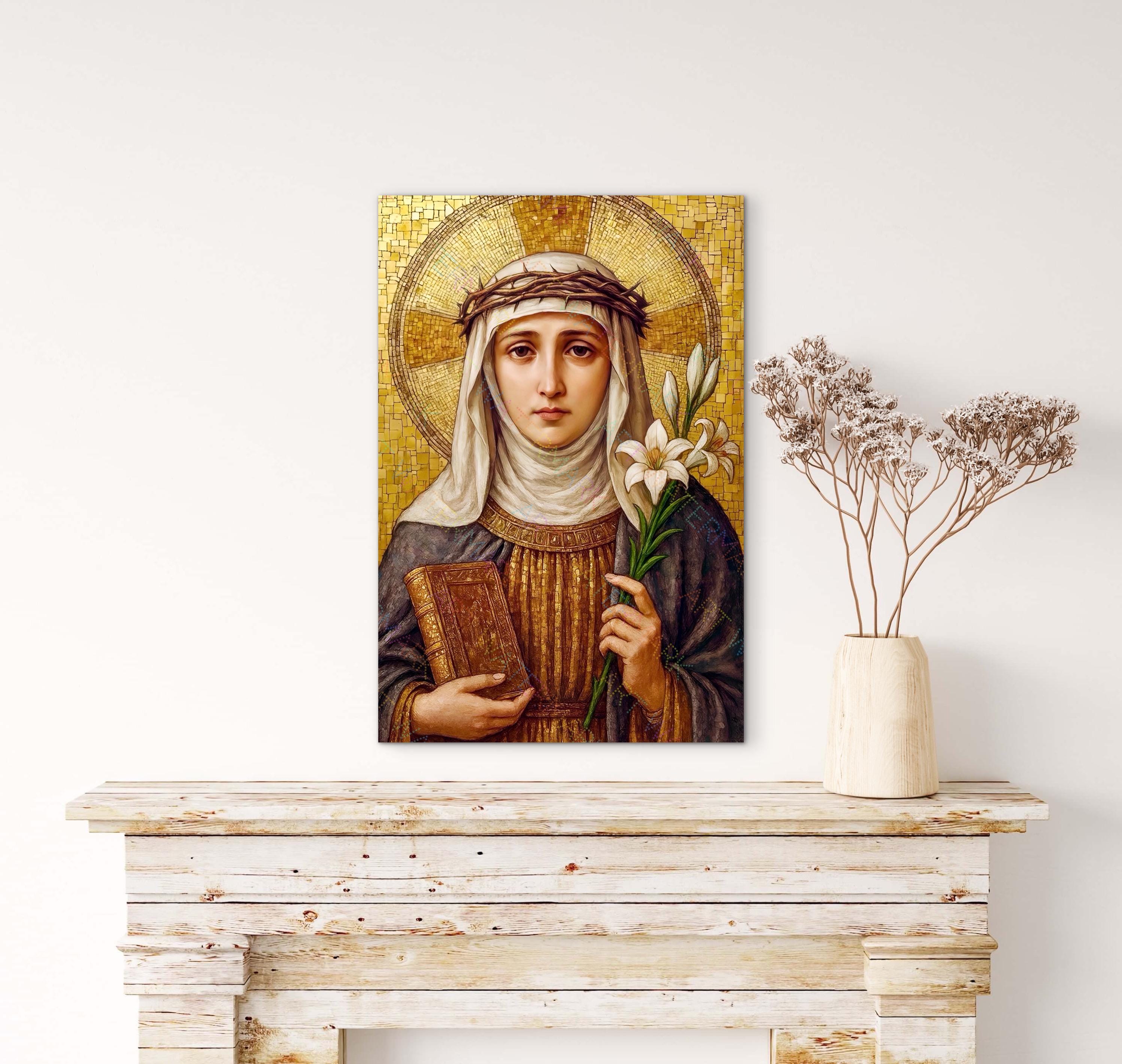 St. Catherine of Siena Canvas | Catholic Saint Wall Art | Italian ...