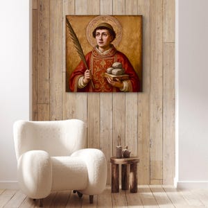 St Stephen Canvas | First Martyr of the Church | Saint Artwork | Wall ...