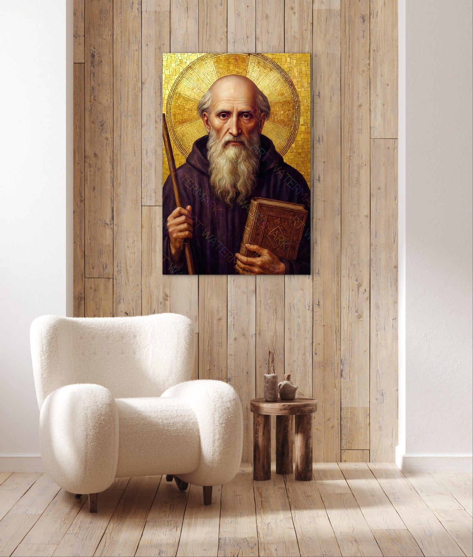 St. Benedict Canvas Wall Art: Catholic Patron Saint Gift - Etsy