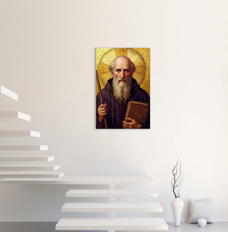 St. Benedict Canvas Wall Art: Catholic Patron Saint Gift - Etsy