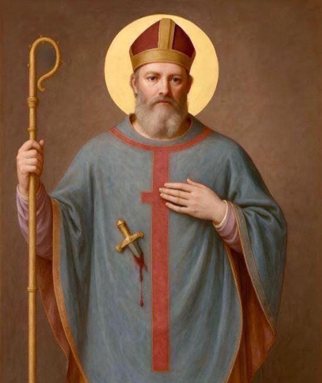 St. Thomas Becket Canvas, Bishop of Canterbury, Martyr, Catholic Saint ...