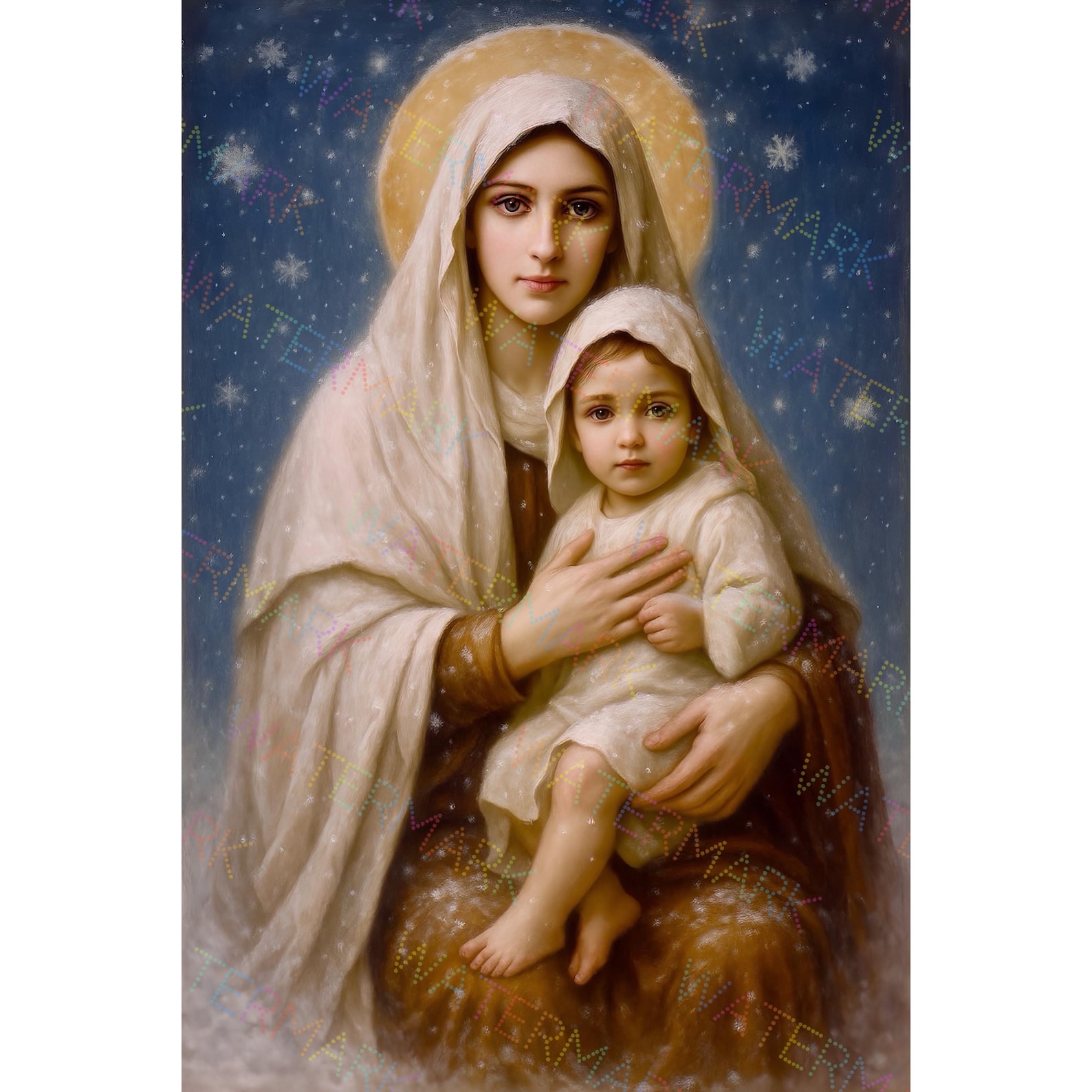 Our Lady of the Snows Canvas Wall Art | Blessed Virgin Mary Winter ...
