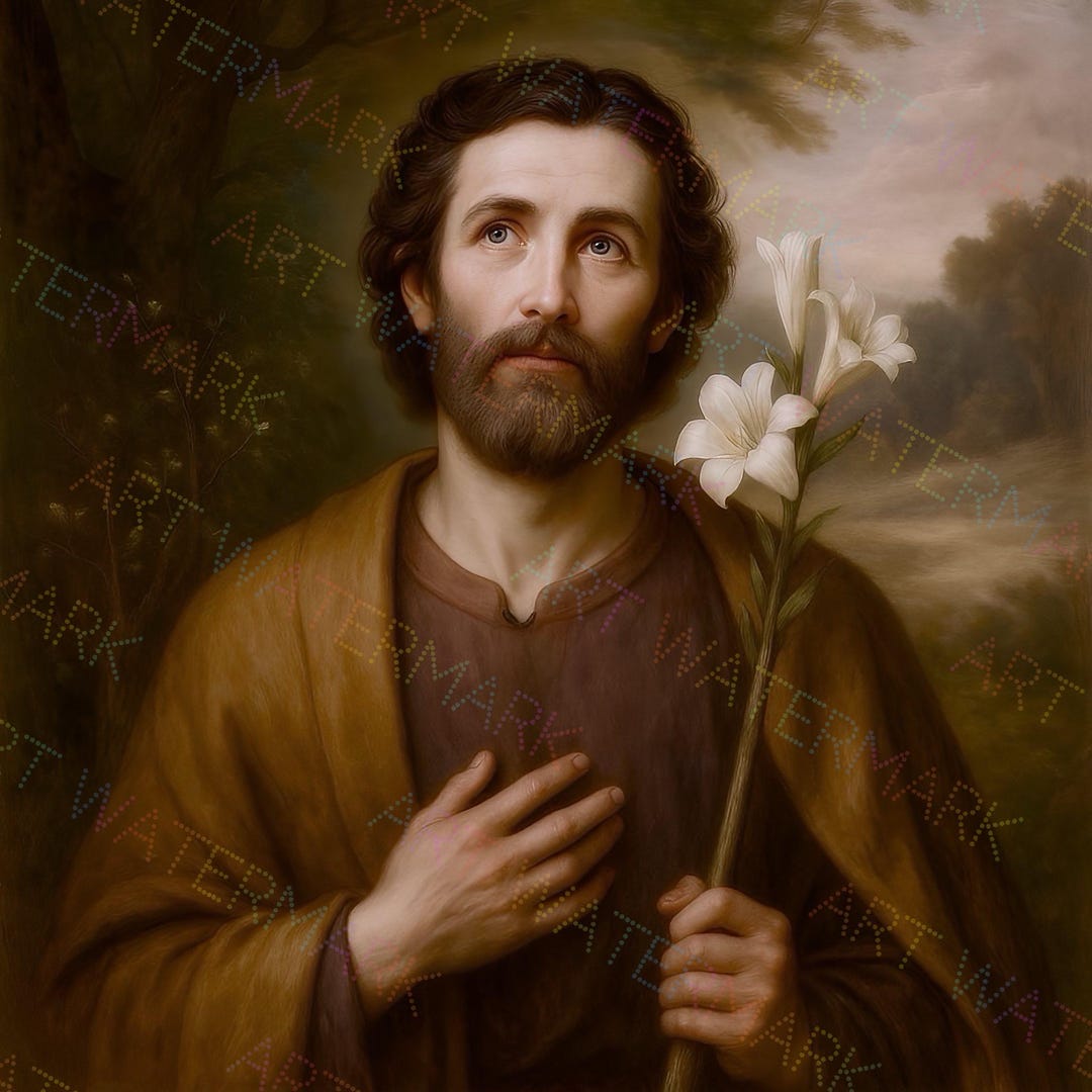 St. Joseph Digital Art | Foster Father of Jesus Printable | Catholic ...