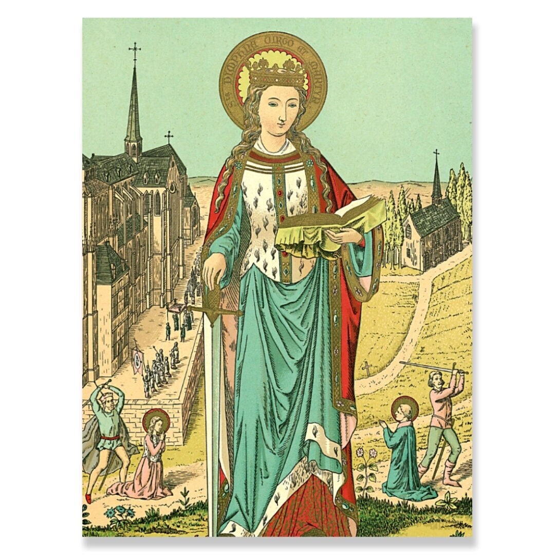 St. Dymphna Canvas Art Picture, Saints Decor, Patron Saints, Holy Card ...