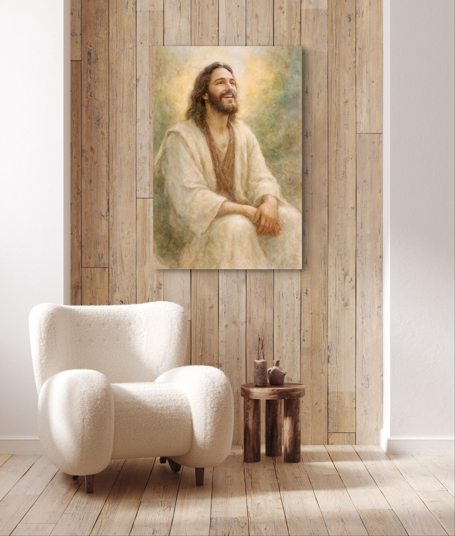 Jesus Joyful Smile Print – Digital Download Christian Wall Art – Happy ...